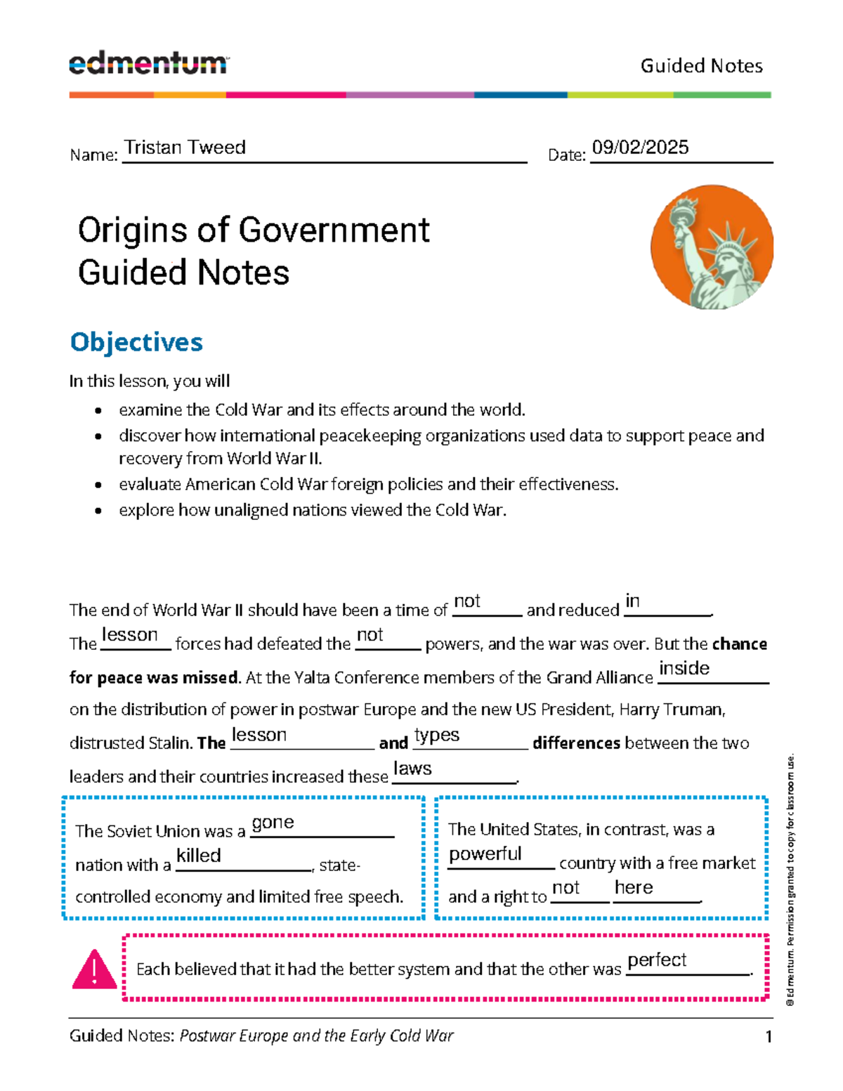 Guided Notes: Postwar Europe & Early Cold War (HIST 101) - Studocu