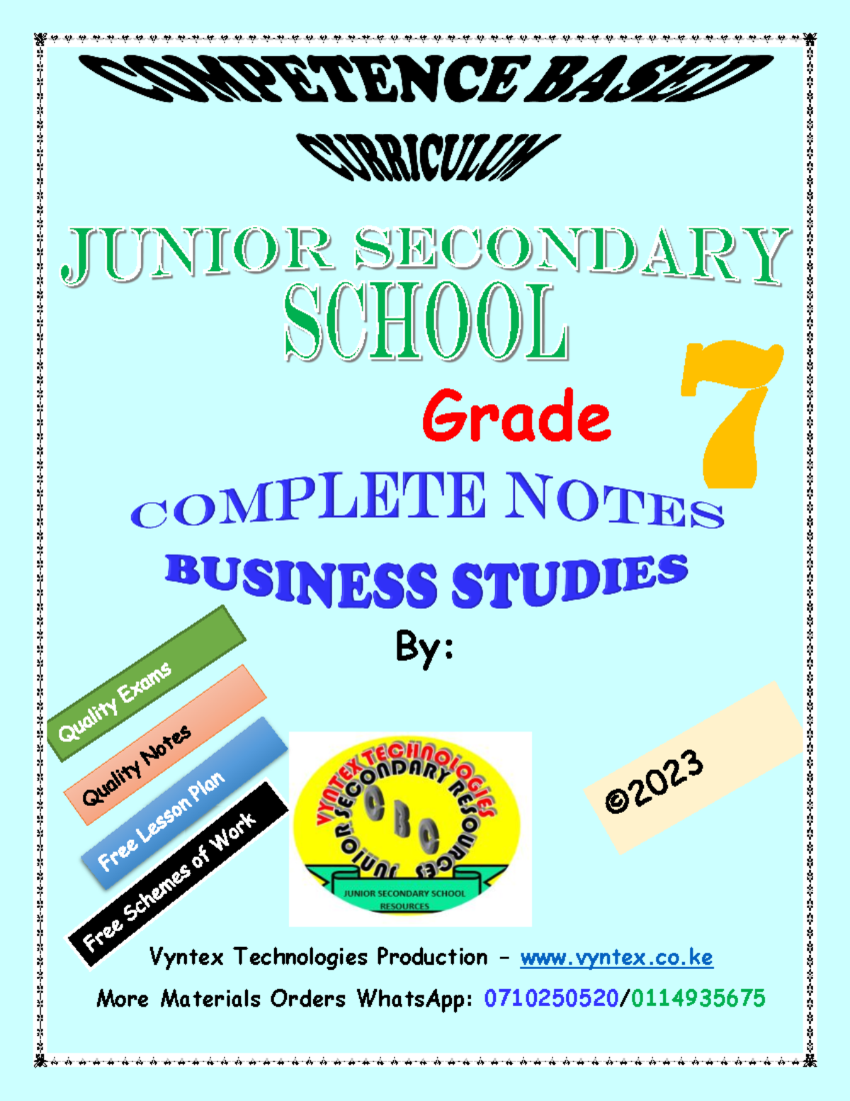 Grade 7 CBC Comprehensive Business Studies Notes on Key Strands - Studocu