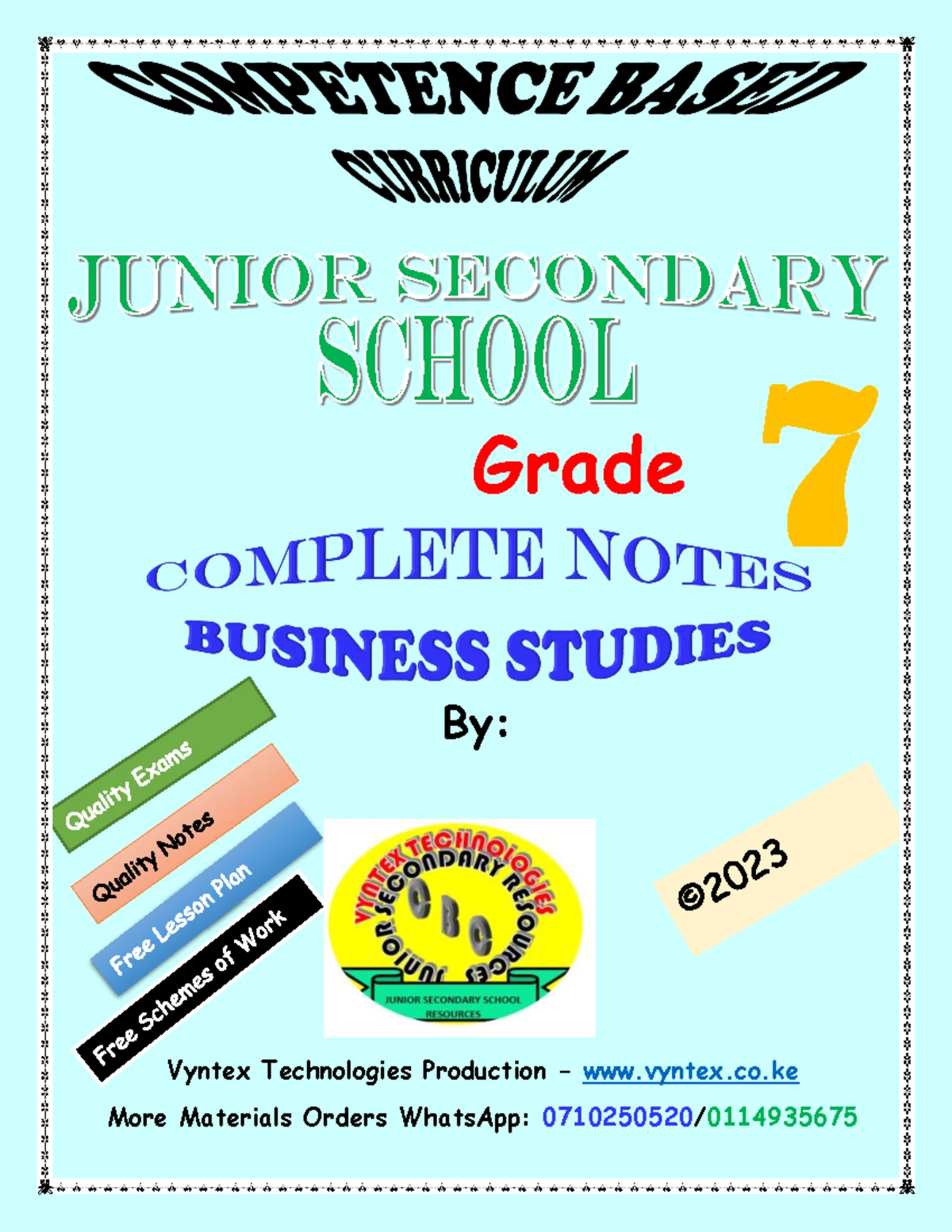 Grade 7 CBC Complete Business studies notes - Grade By: Vyntex ...