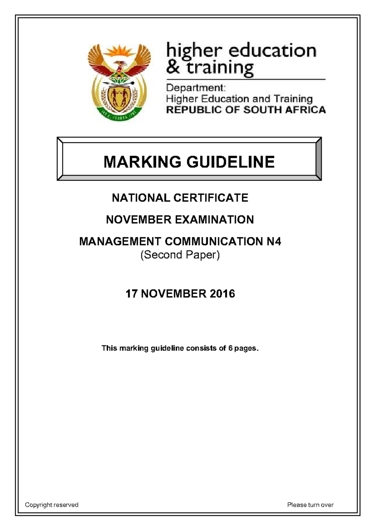 N1030 - Management Communication N4 P2 MEMO NOV 2019 - NATIONAL ...
