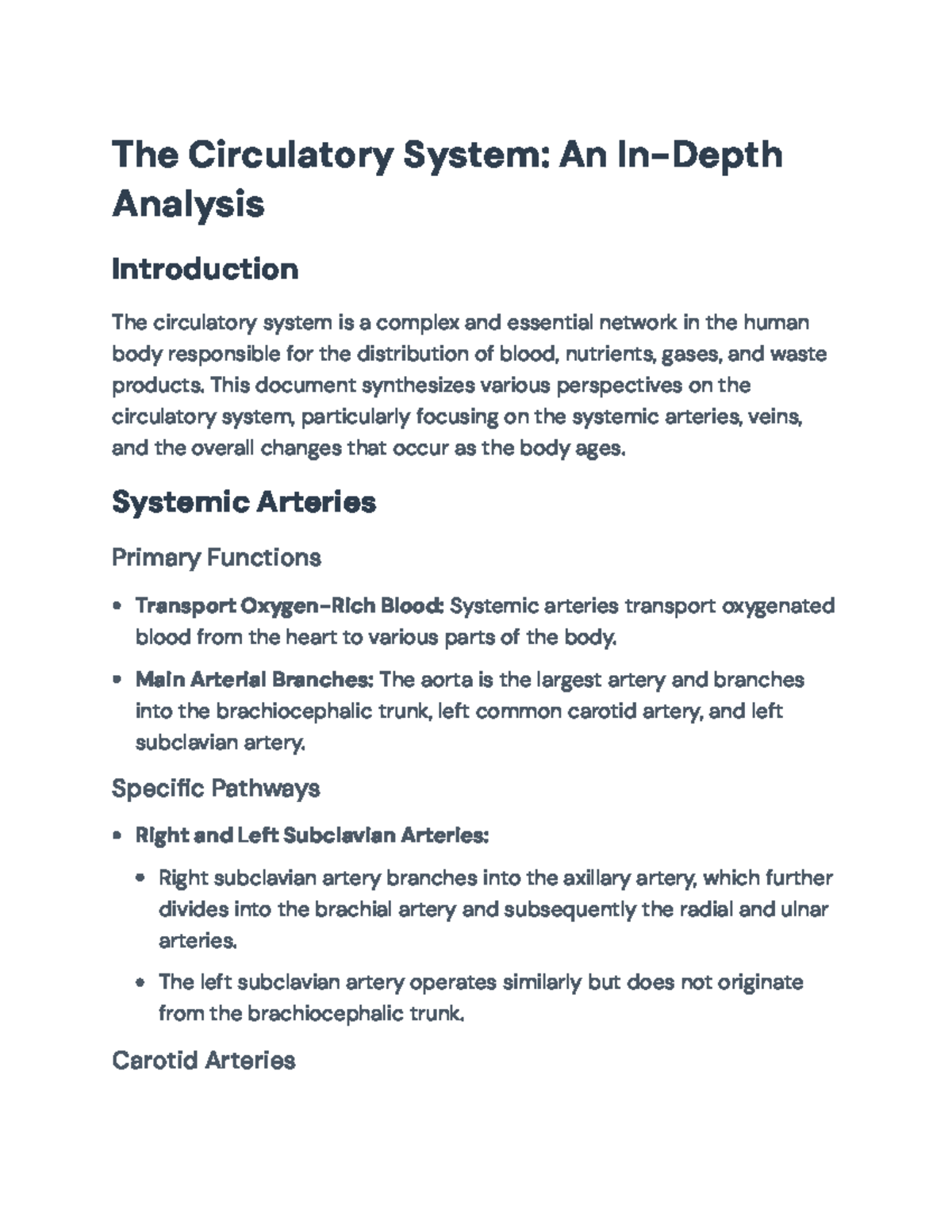 Anatomy and Functions of the Human Circulatory System - The Circulatory ...