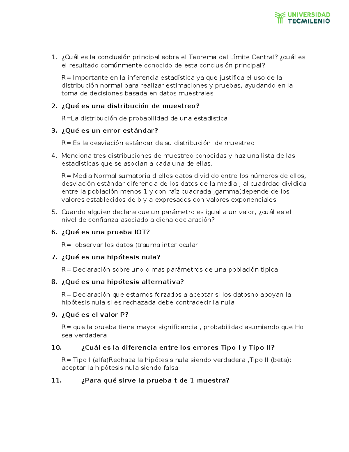 Actividad 6 - Ejercicio sobre Pruebas de Hipótesis y Estadística - Studocu