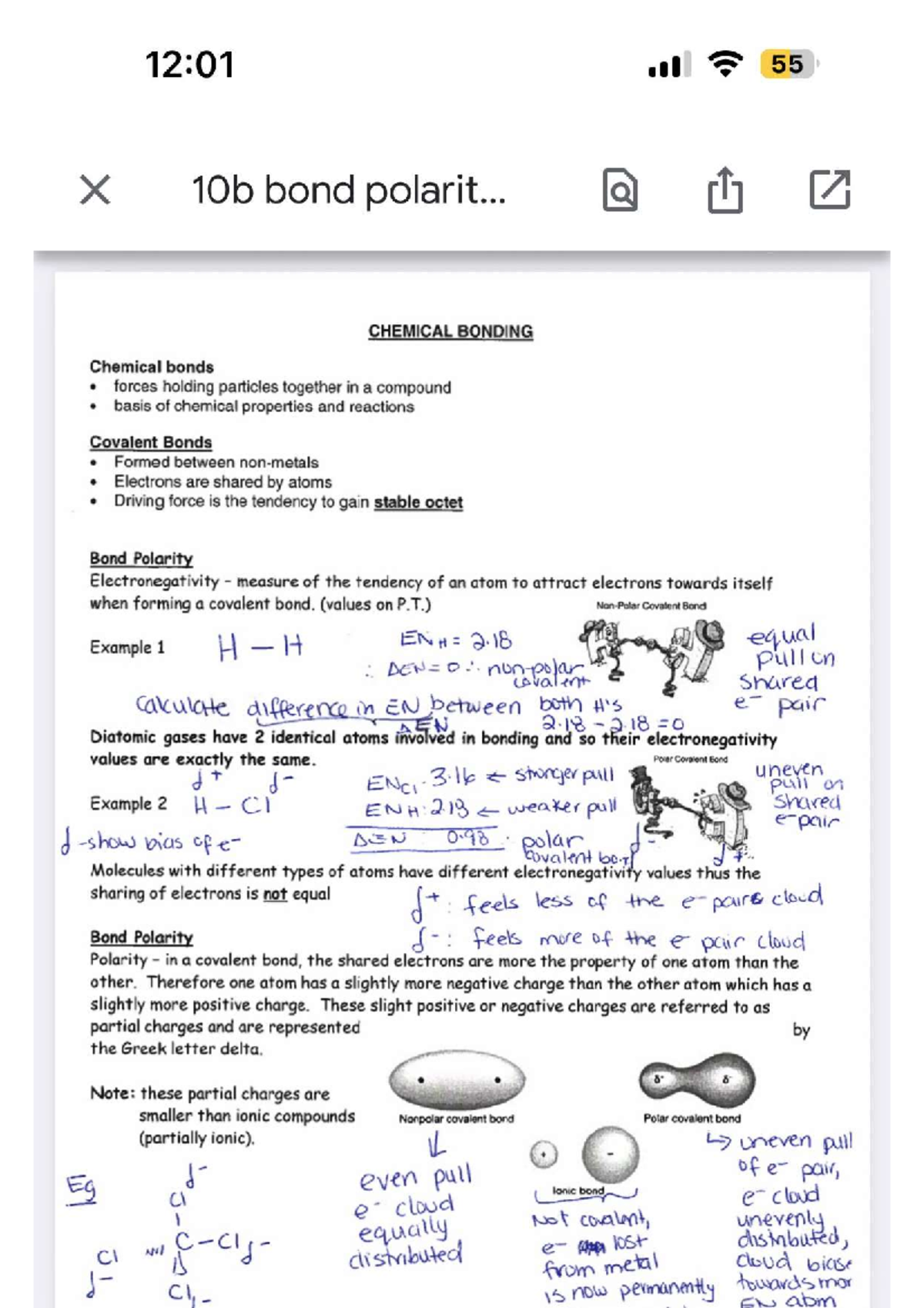 12:01 M CHEMICAL BONDING: Covalent Bonds & Bond Polarity - Studocu