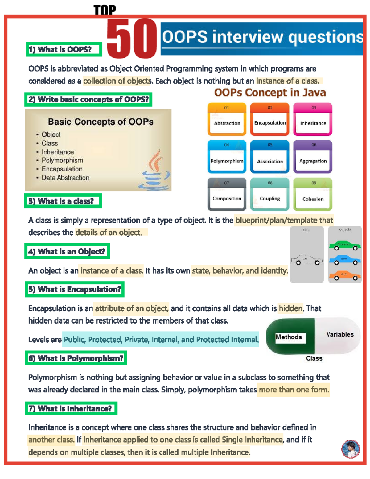 Top 50 OOPs Interview Questions and Answers for Java Programming - Studocu