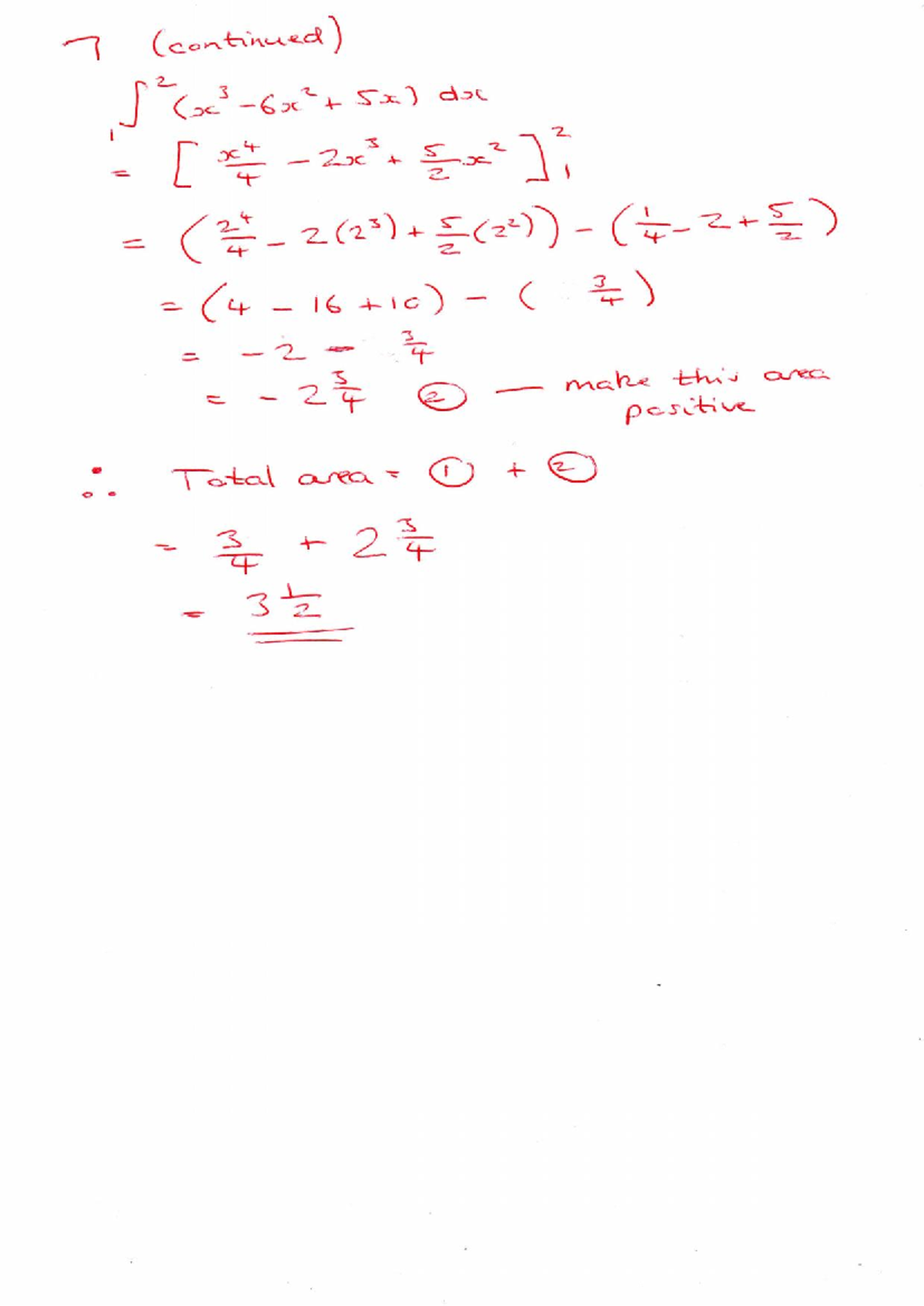 Integration: Area Under Curve Questions & Solutions (C2) - Studocu