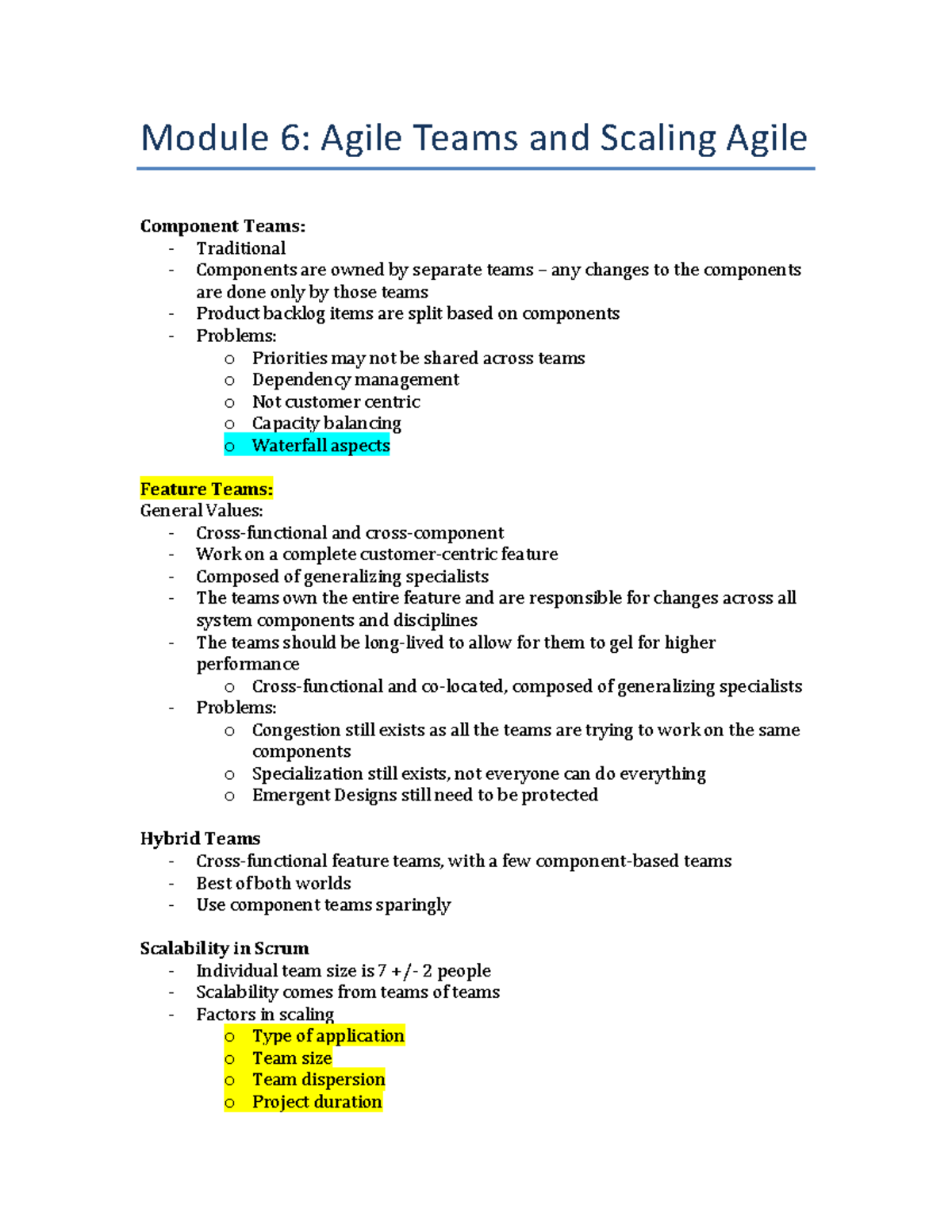 Module 6 Review Review of Module 6 - 11 for Test & Quizzes Summary ...