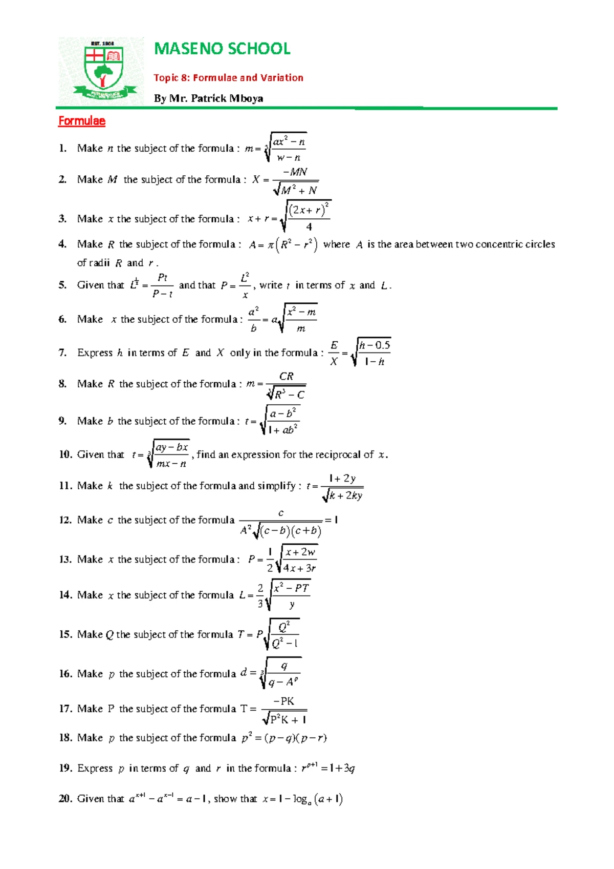 Local Purchase Order (LPO) Sample - P BOX 125 - 50200 BUNGOMA. LOCAL ...