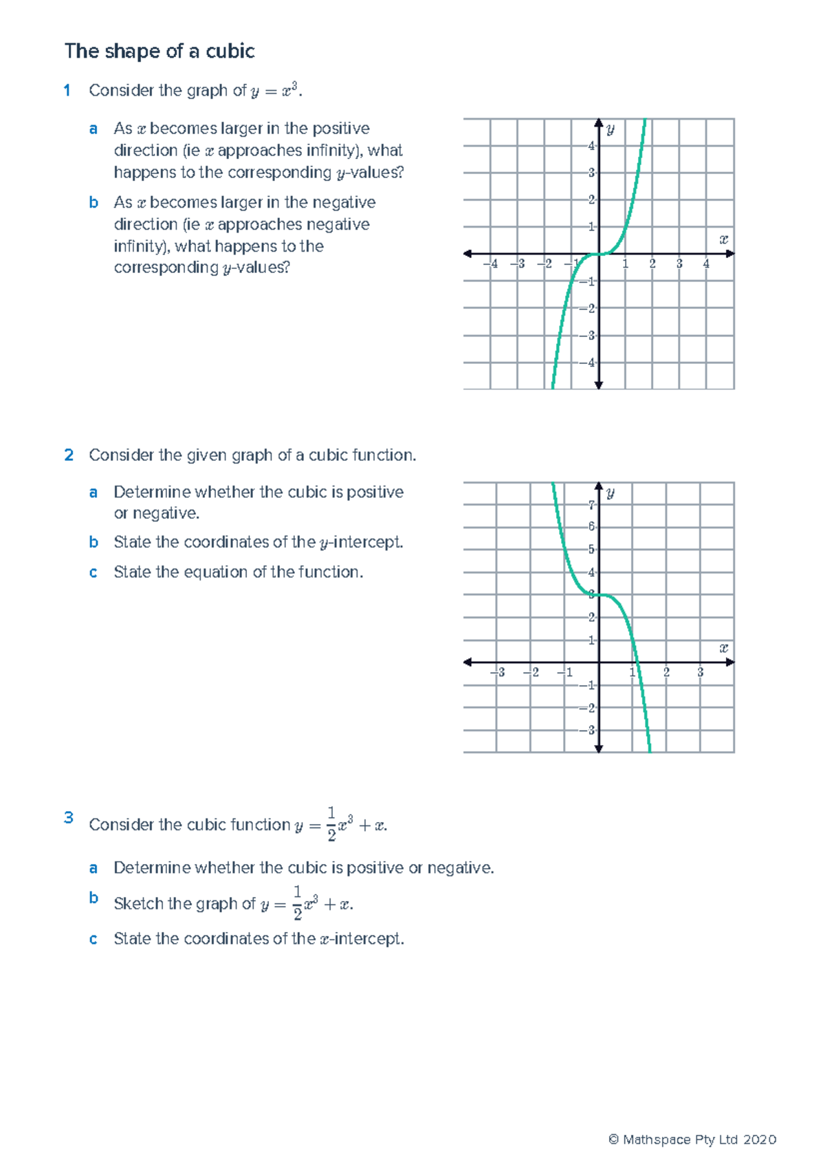 Graphs of Cubic Functions - Worksheet for Unit 2.08 - Studocu