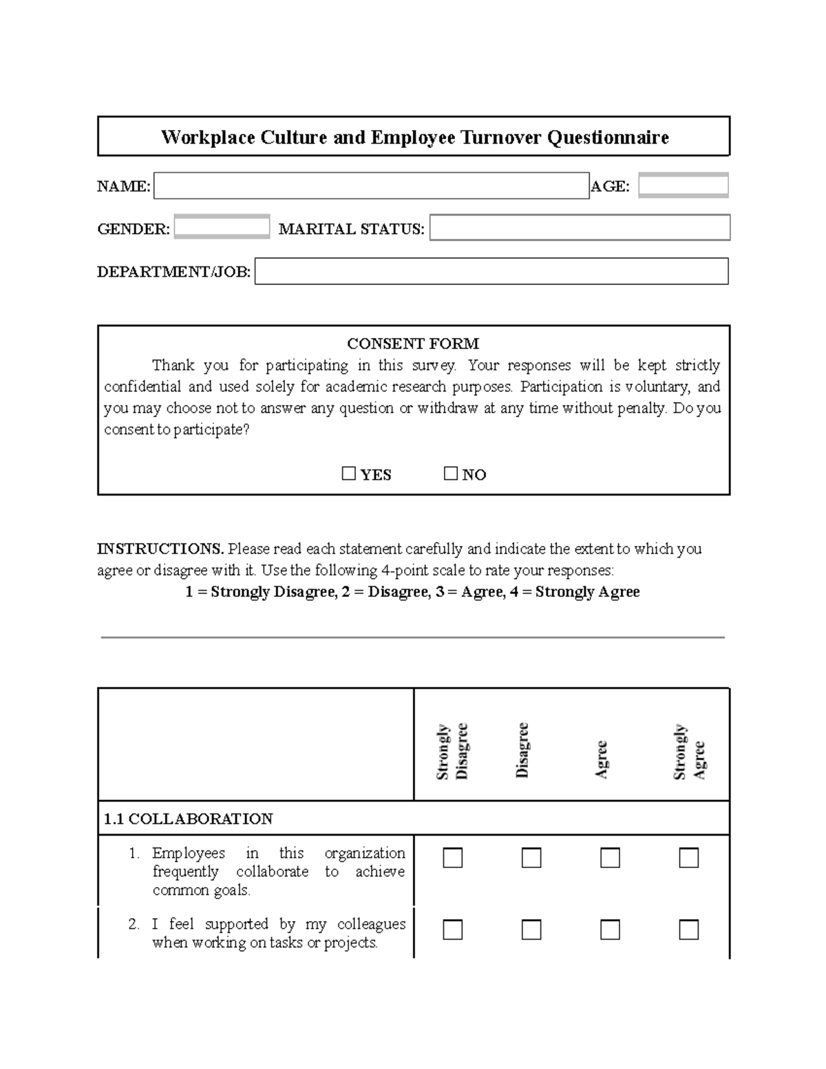 DL 070425 - Workplace Culture & Employee Turnover Survey Questionnaire ...