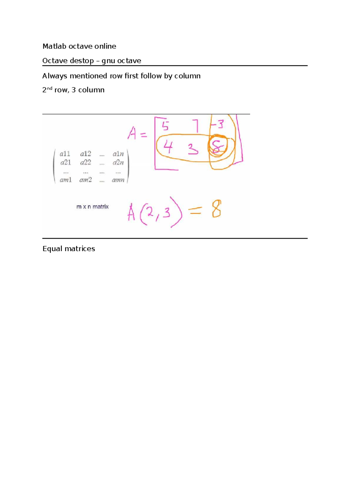 Bridging maths - notes - MAS162 - Matlab octave online Octave destop ...