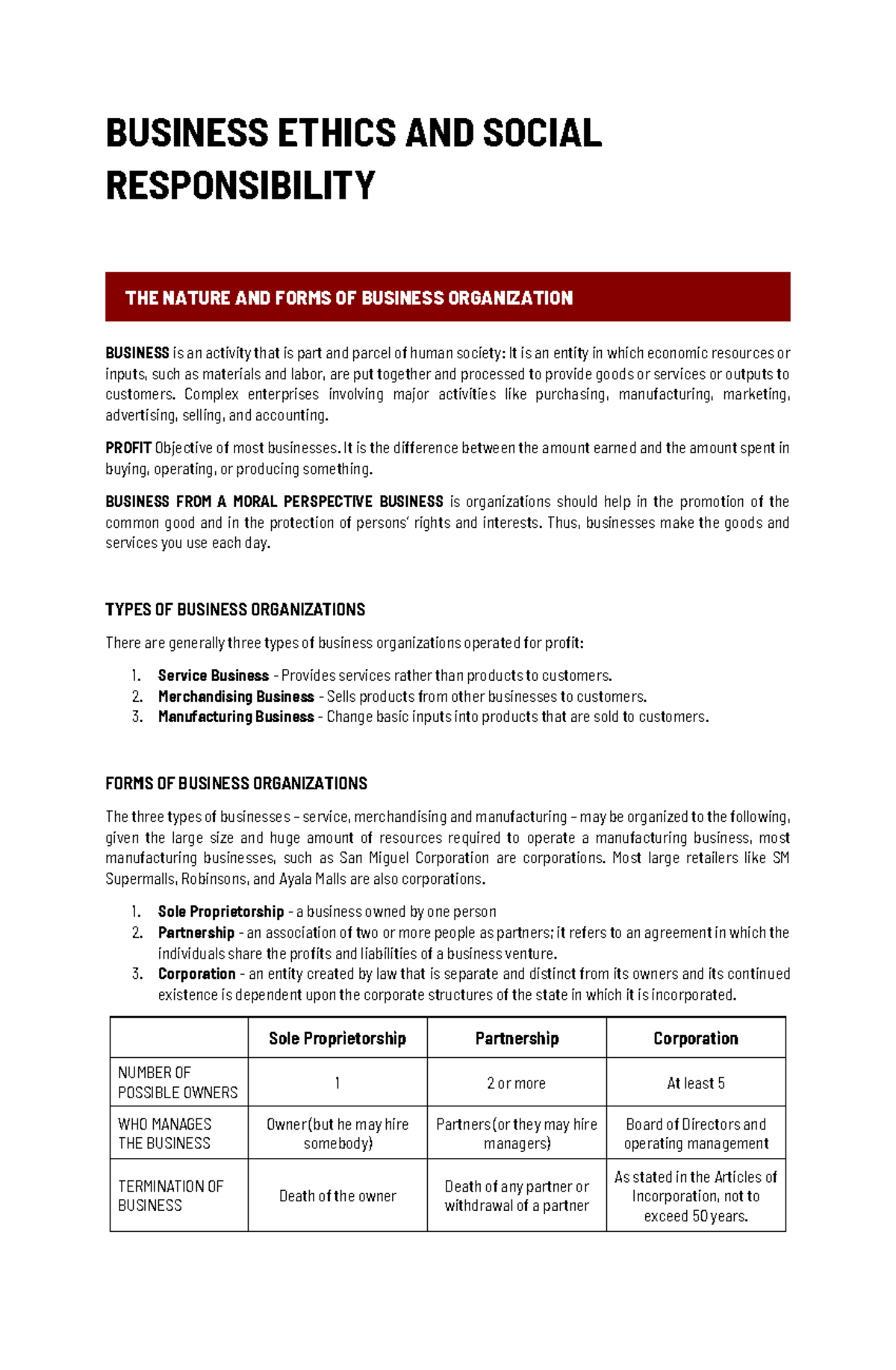 Business Ethics AND Social Responsibility Week 1 - BUSINESS ETHICS AND ...