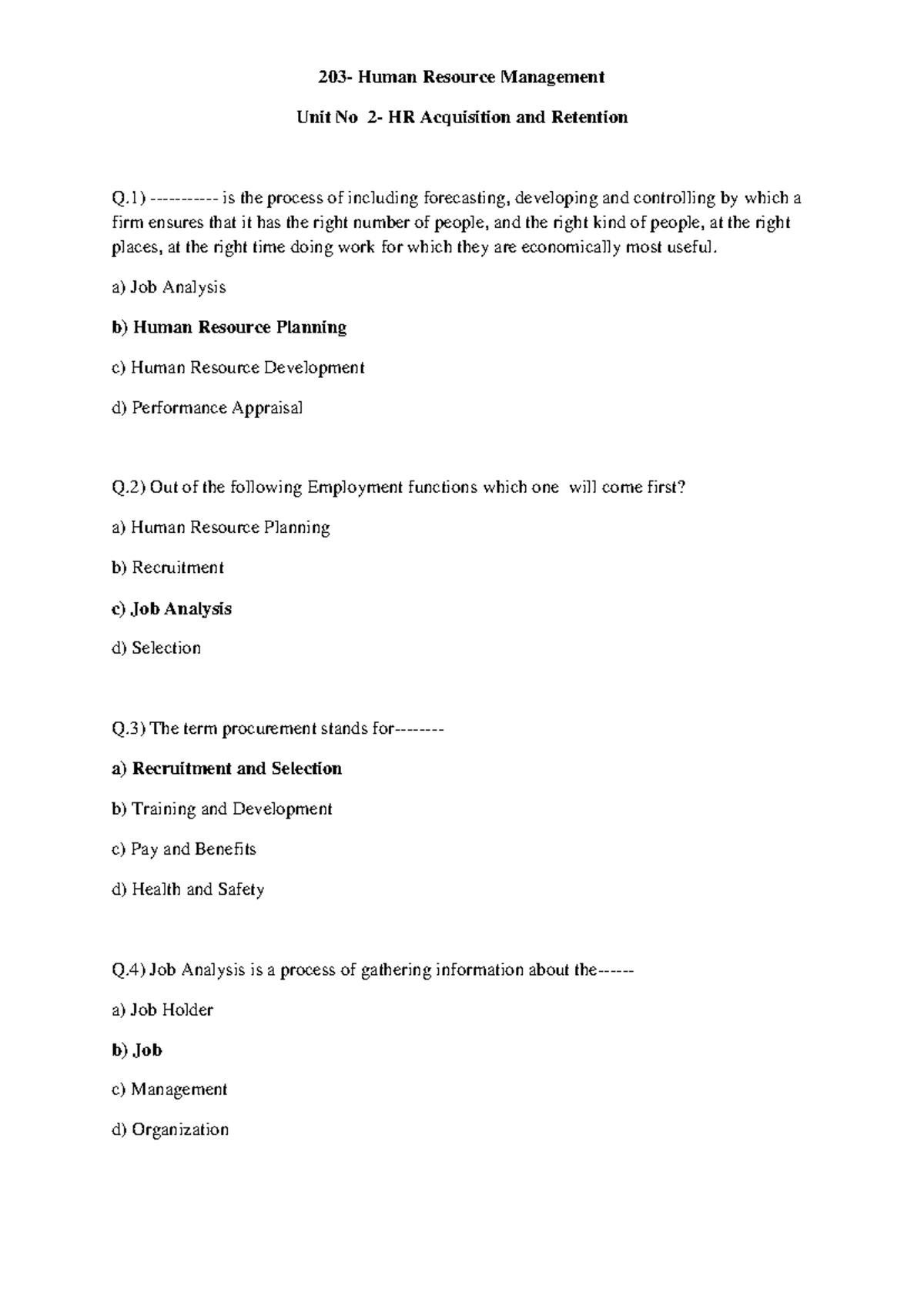 HRM Mcqs Ch # 8 - Mcqs - Chapter 8: Training and Developing Employees ...