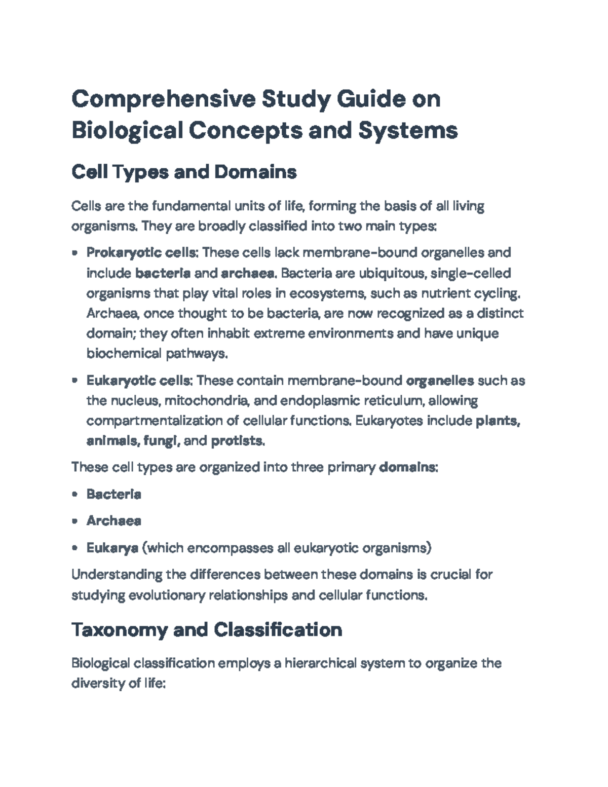 Comprehensive Biology Study Guide: Cell Types, Genetics & Ecology ...