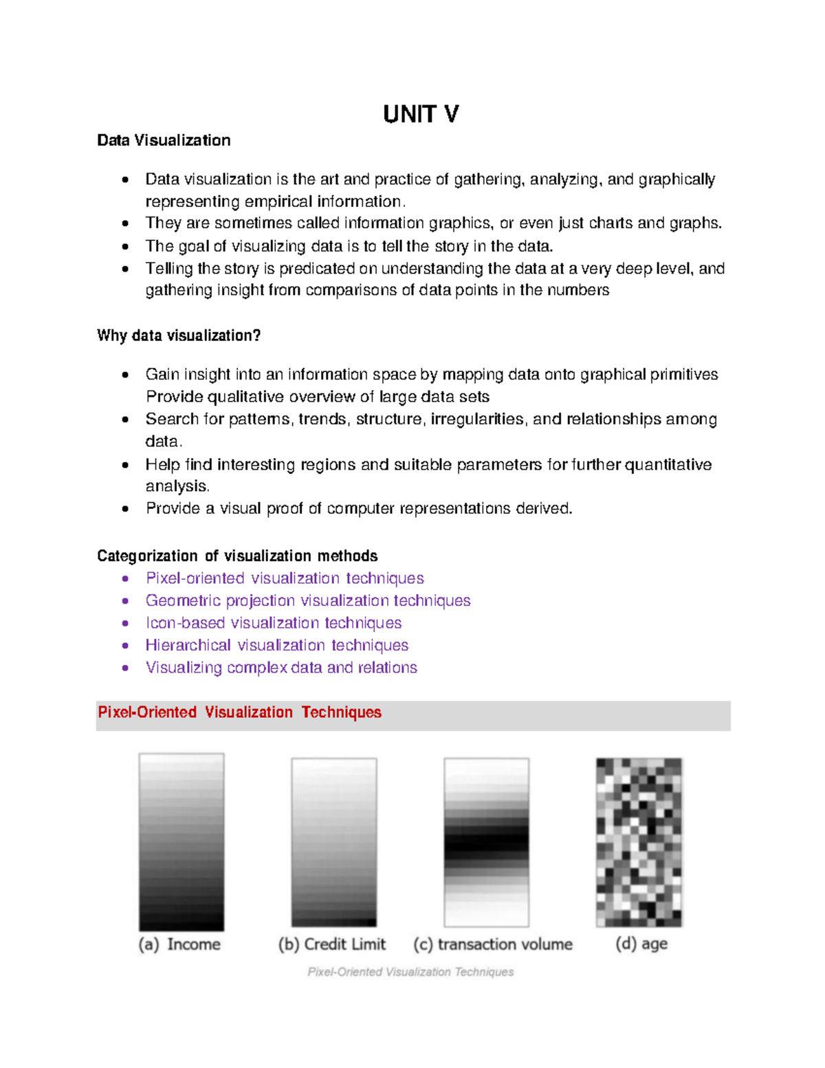 DA UNIT 5 - Data Visualization Techniques & Applications - Studocu