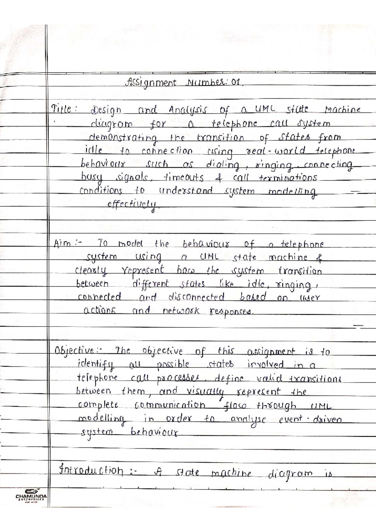 OOMD 01 - UML State Machine Diagrams for Telephone & Elevator Systems ...