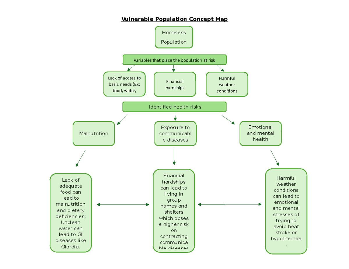 NR586 Vulnerable Population Concept Map: Risks and Challenges - Studocu