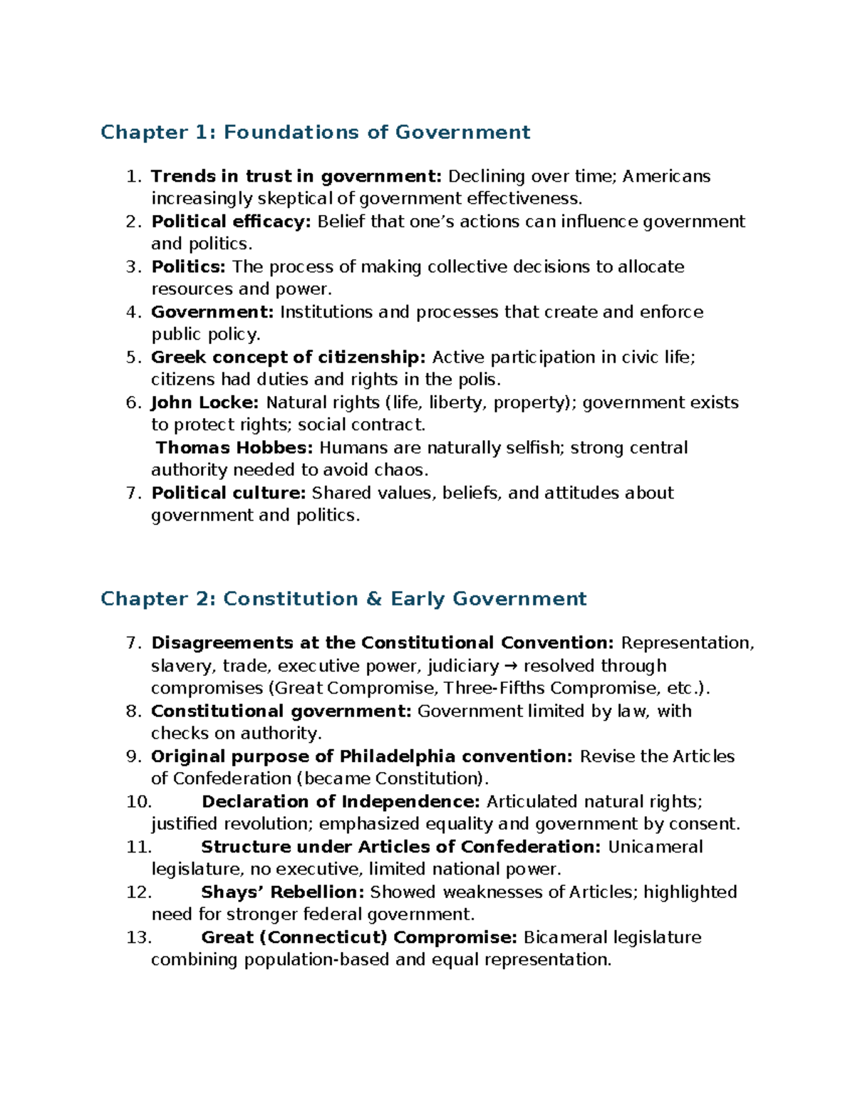 Understanding Federalism & Civil Liberties: AP Gov Key Concepts - Studocu