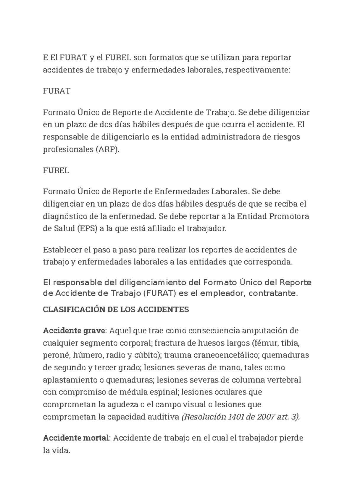 Guía para Reportes FURAT y FUREL: Accidentes y Enfermedades Laborales ...