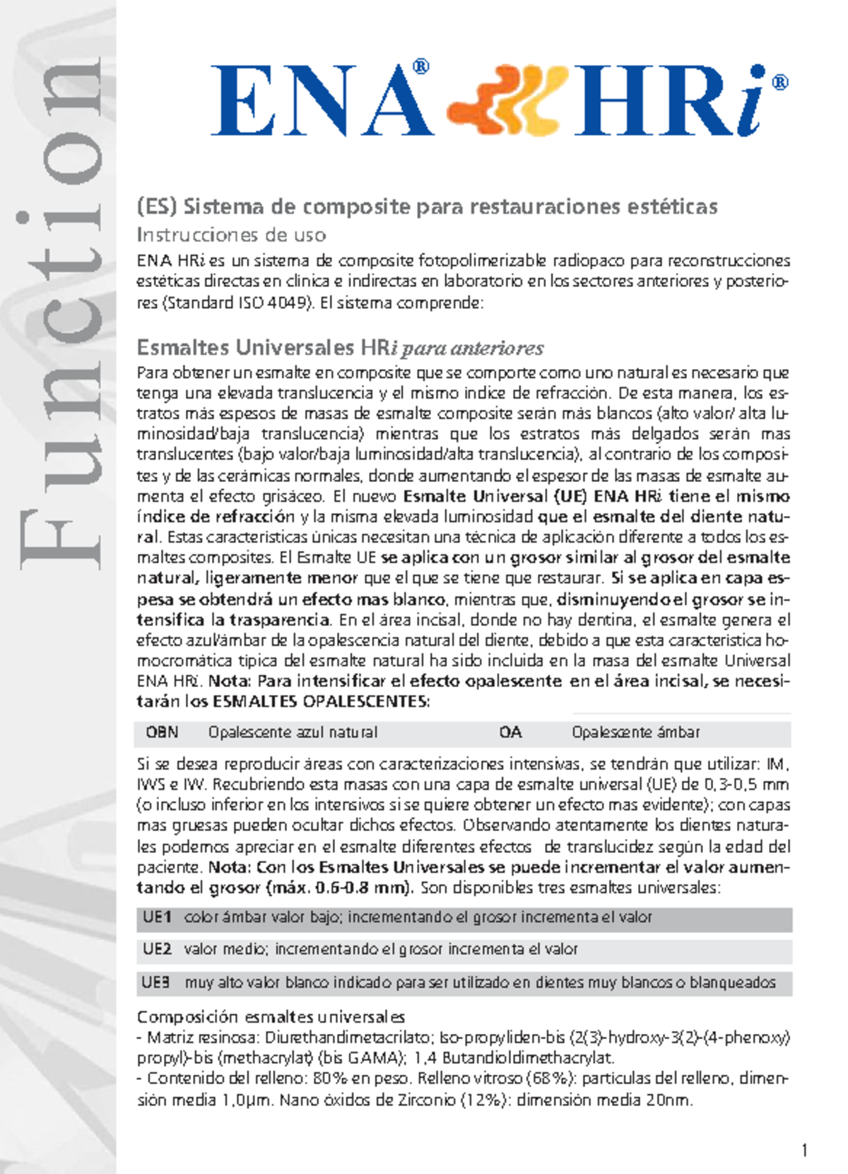 Instrucciones de Uso del Sistema de Composite ENA HRi (HRI ES ENA ...