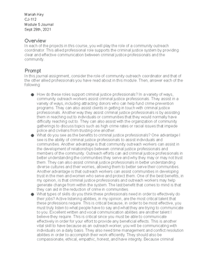CJ 112 Module Four Assignment - Functions and Processes Related to ...