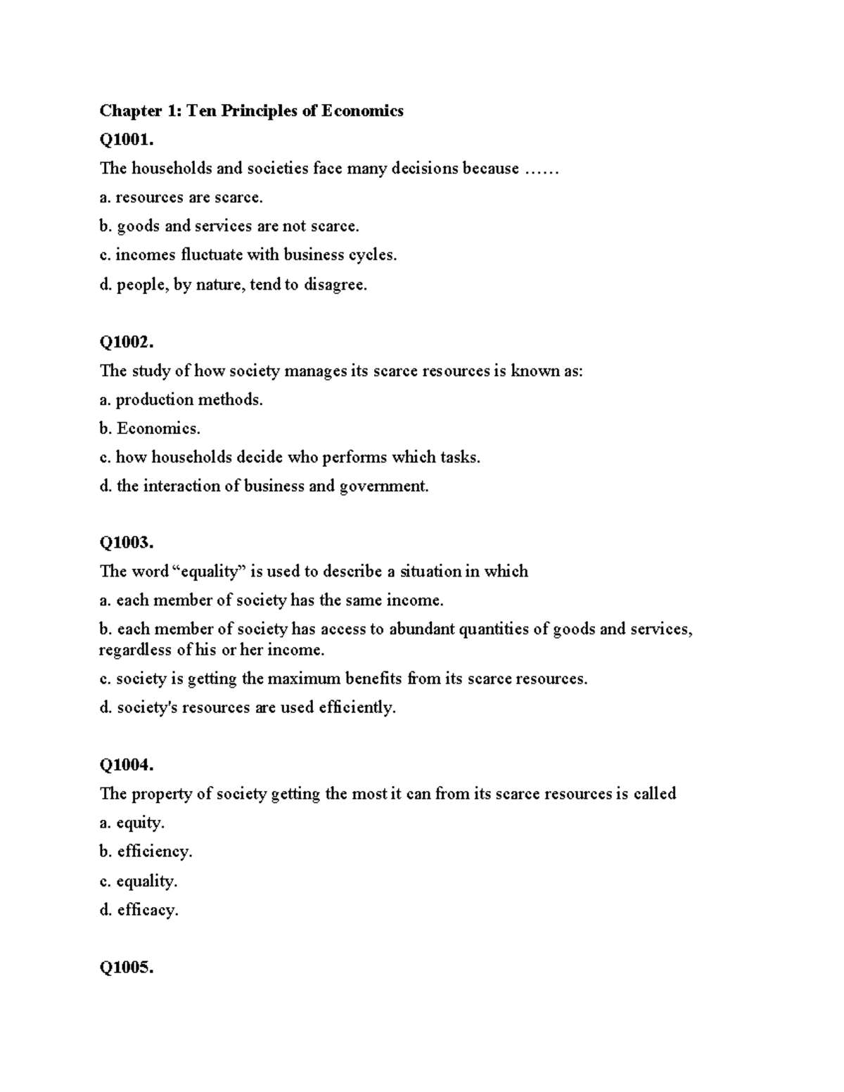 Chapter 1: Key Concepts in Economics Q1001-Q1014 - Studocu