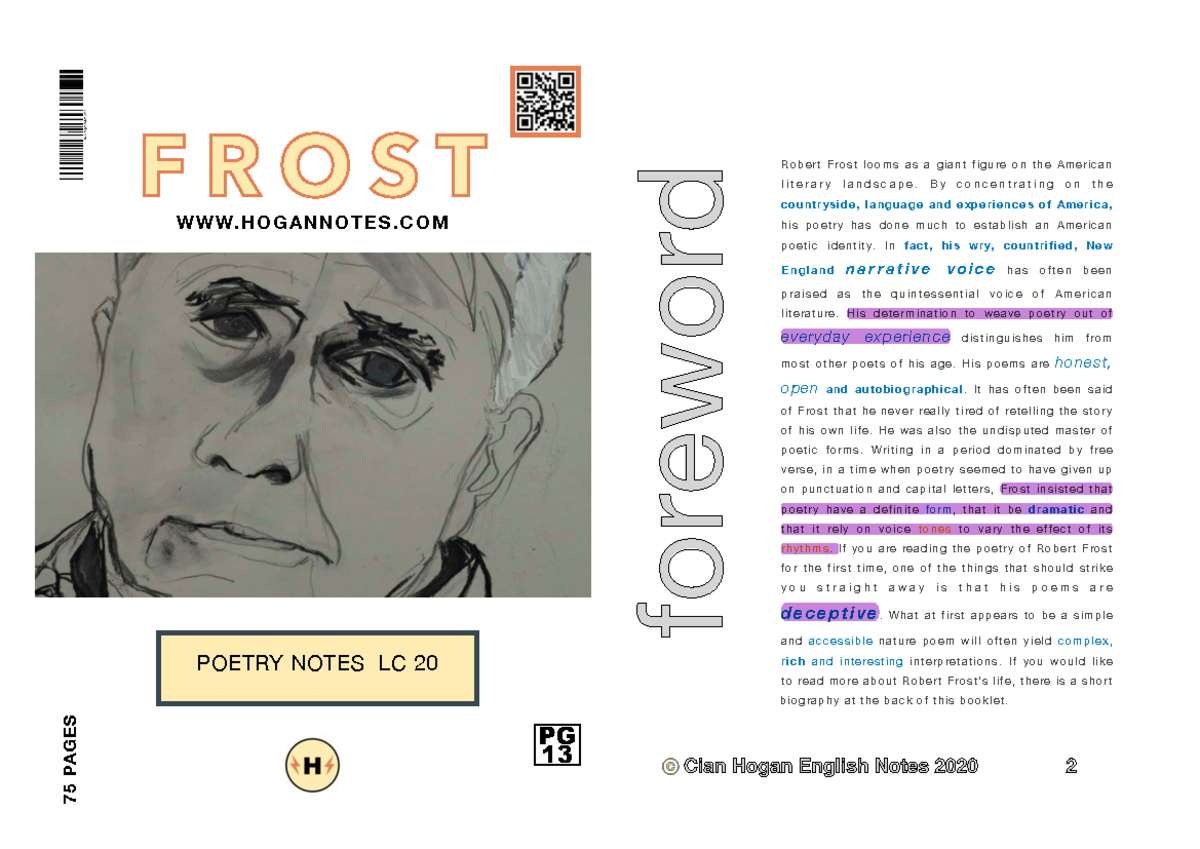 Robert-Frost-Notes - The tuft of flowers - F R O S T POETRY NOTES LC 20 ...