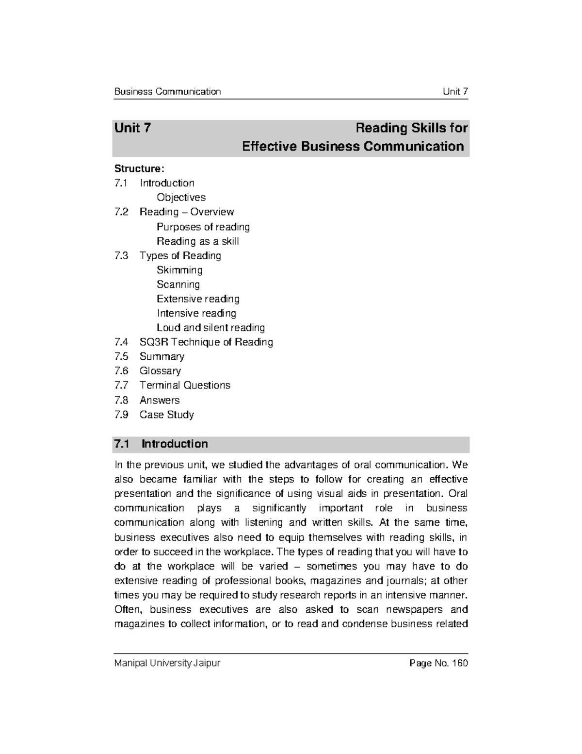 Unit 7 - Reading Skills for Effective Business Communication - Unit 7 ...