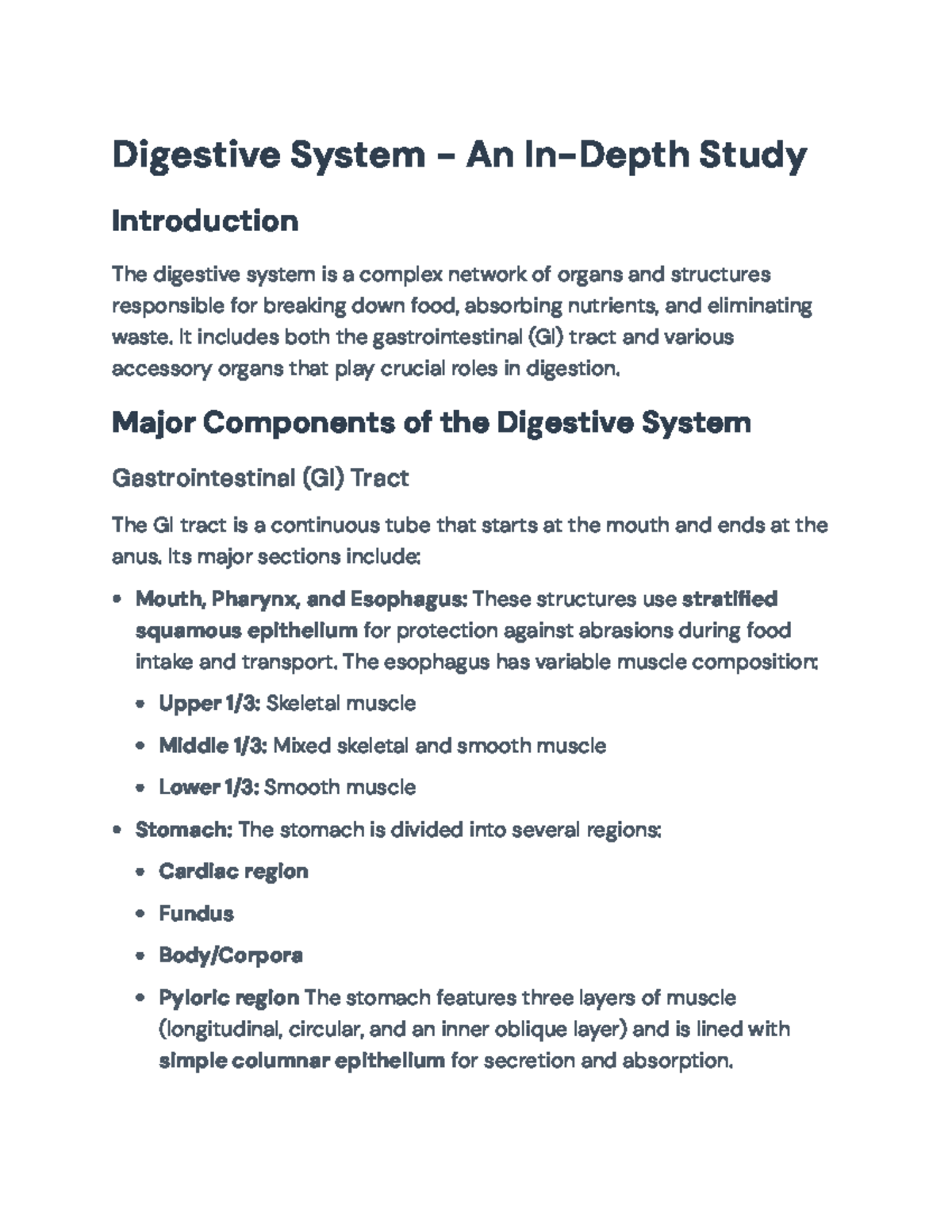 Digestive System Anatomy & Physiology Overview (Course Code) - Studocu