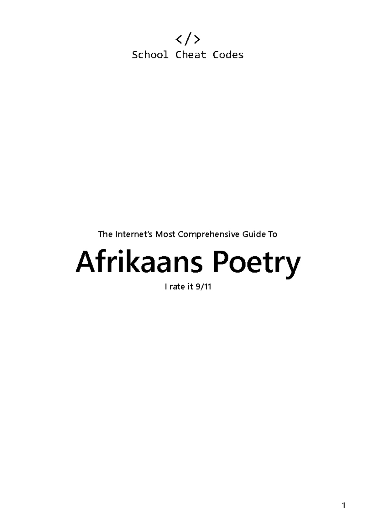 Afrikaans Poetry Study Guide: Key Themes & Analysis - Studocu
