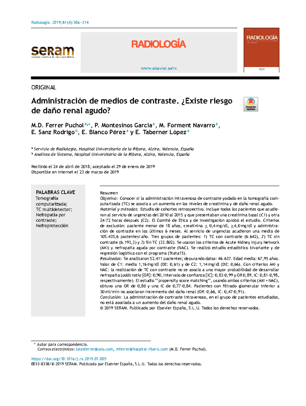 Administracion medios de contraste - Radiología. 2019;61(4):306 ...
