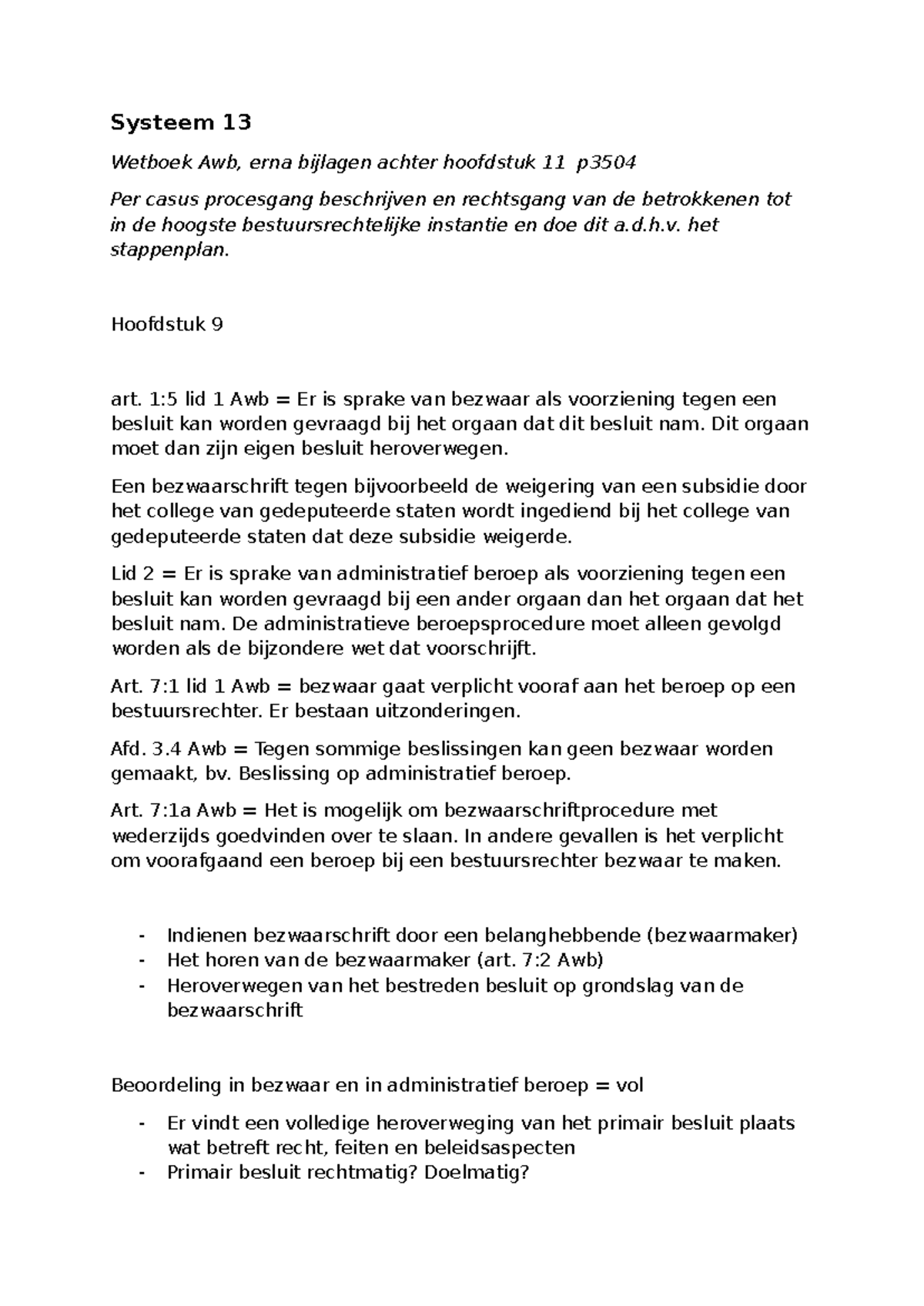 Procesgang en Rechtsgang volgens Awb: Stappenplan & Casus Bespreking ...