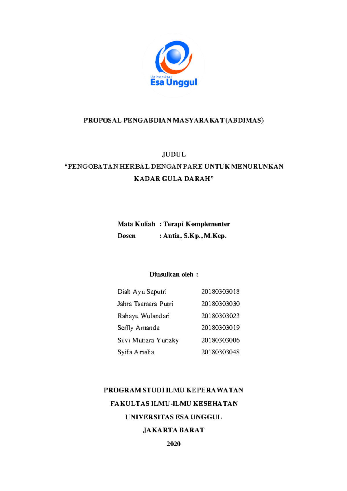Proposal Pengmas Komple PARE - PROPOSAL PENGABDIAN MASYARAKAT (ABDIMAS ...
