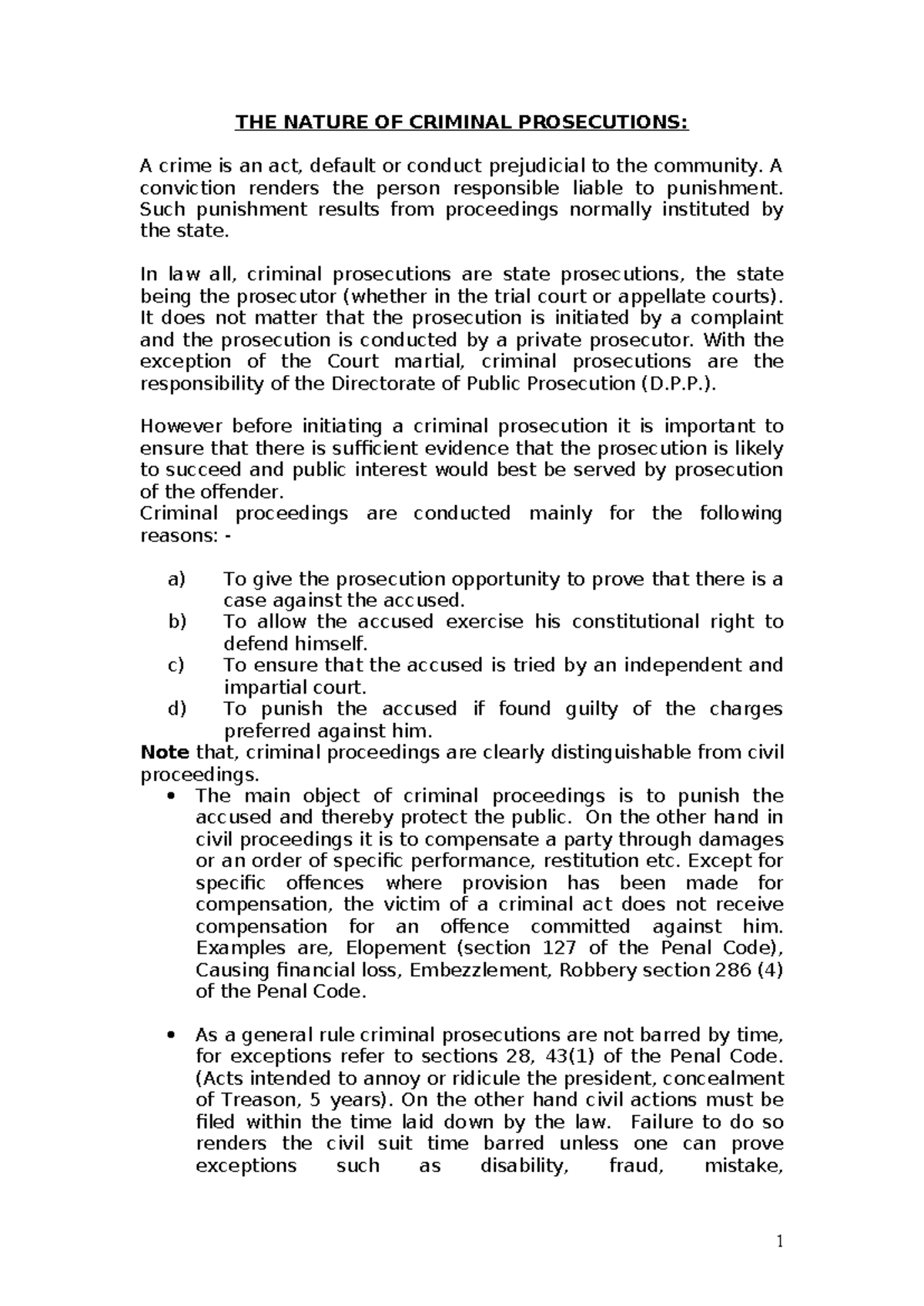 Criminal Procedure Notes: Understanding Prosecutions and Jurisdiction ...