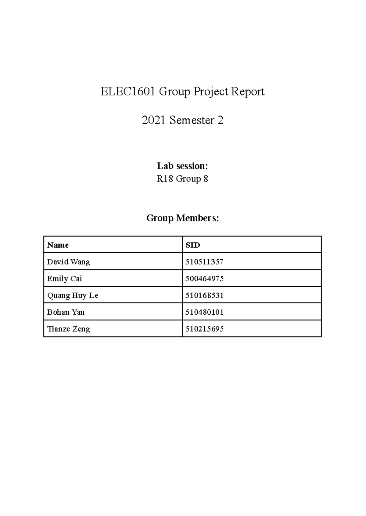 ELEC1601 Group Project Report: Maze Navigating Robot Design - Studocu