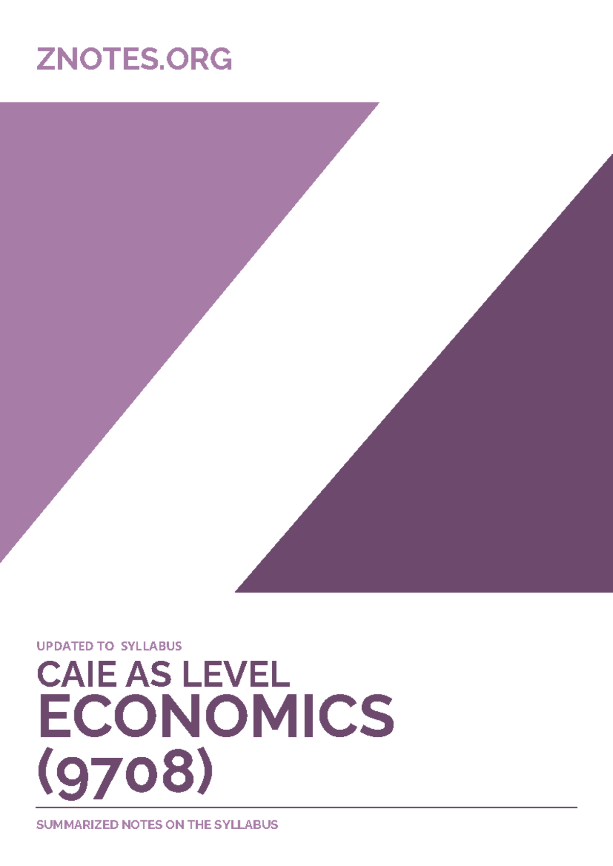 CAIE AS Level Economics Model Answers (9708) Summarized Notes - Studocu