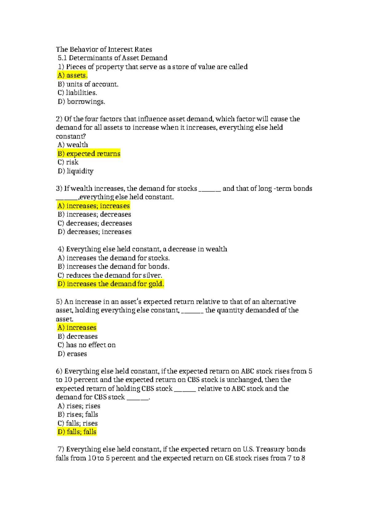 Interest Rates and Their Influences: Asset Demand Insights for ECON 101 ...