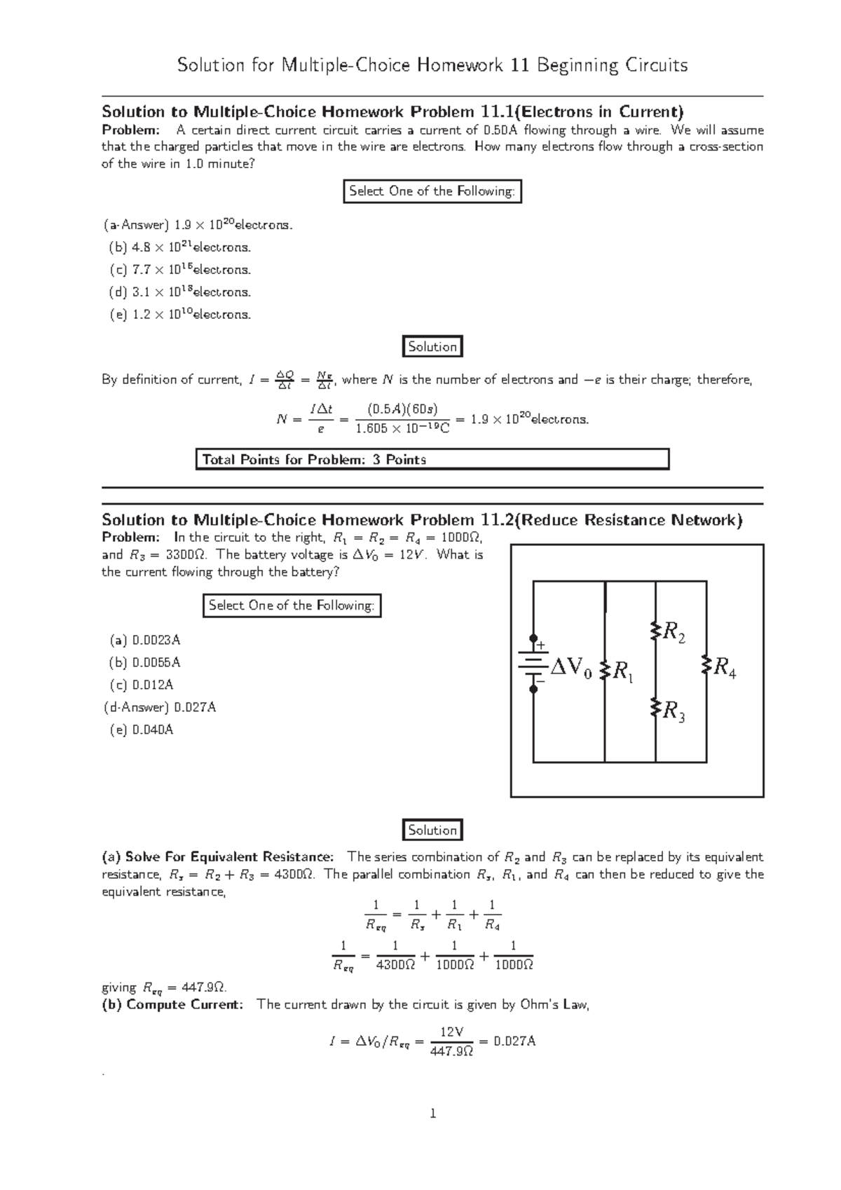 Homework 11 Solutions for Beg. Circuits (ENG-101) - Studocu