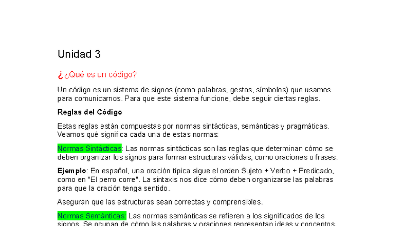 Unidad 3: Introducción a los Códigos y Signos en Semiótica - Studocu