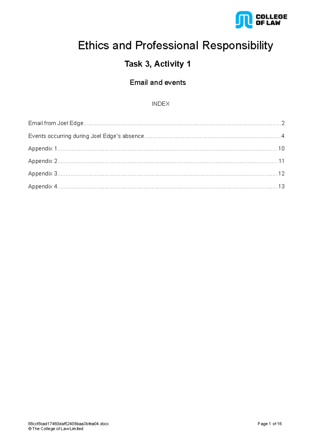 EPR T3 A1 Completed worksheet - Ethics and Professional Responsibility ...