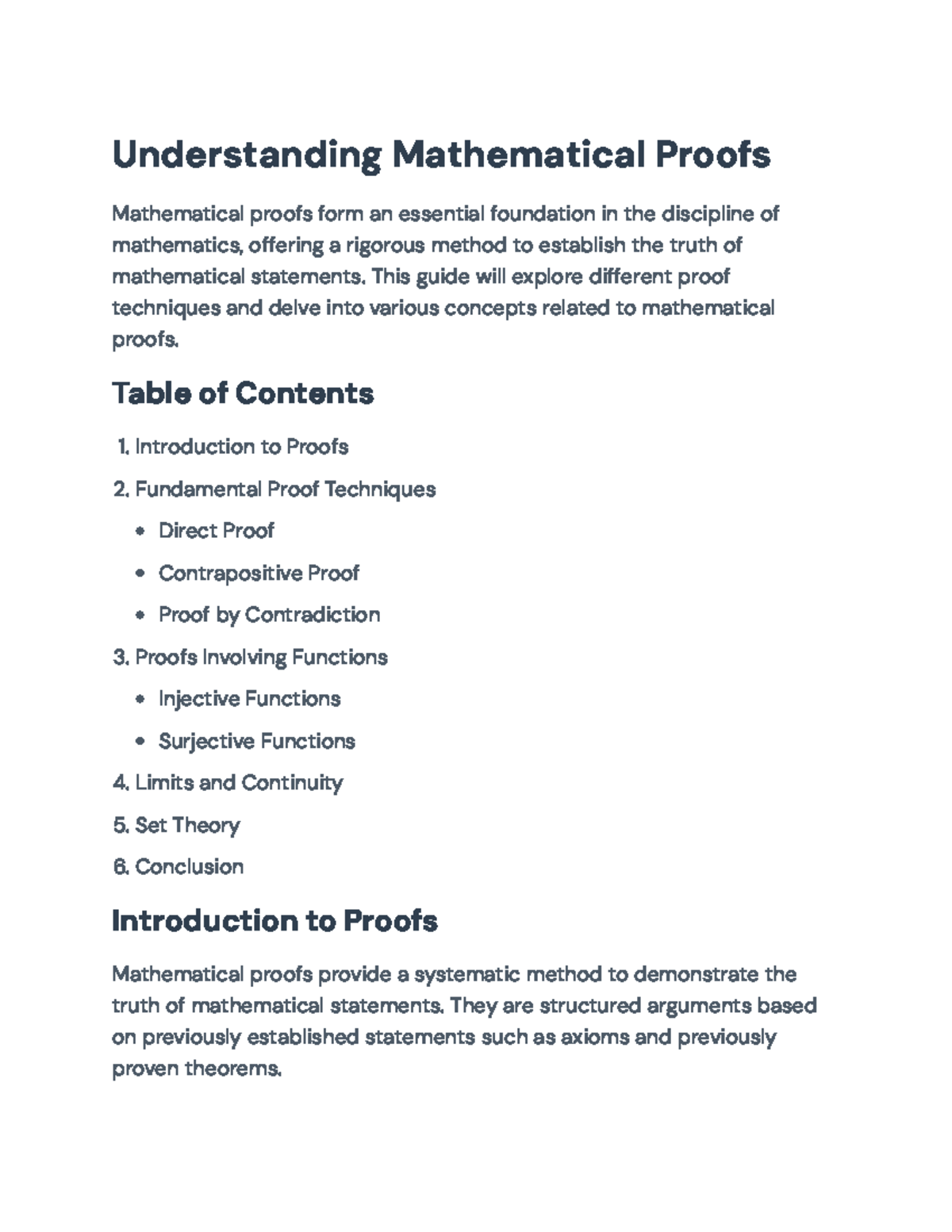 Mathematics 101: Techniques for Understanding Mathematical Proofs - Studocu