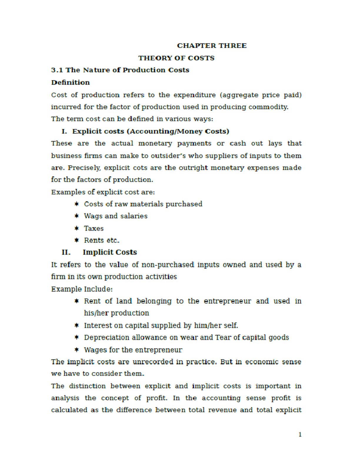 Explicit Costs Vs Implicit Costs Econ 201 Studocu