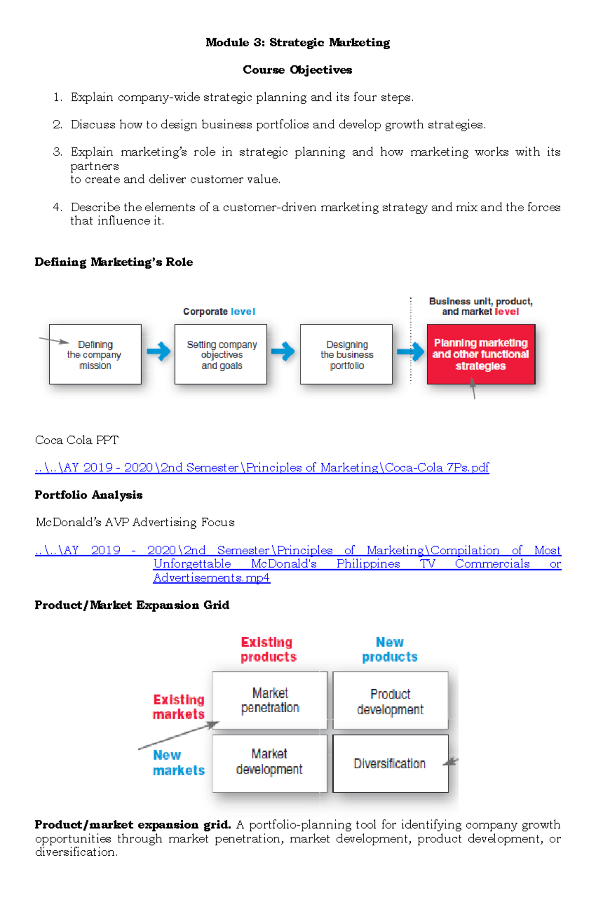 Marketing Module 3 - Strategic Marketing Overview and Insights - Studocu