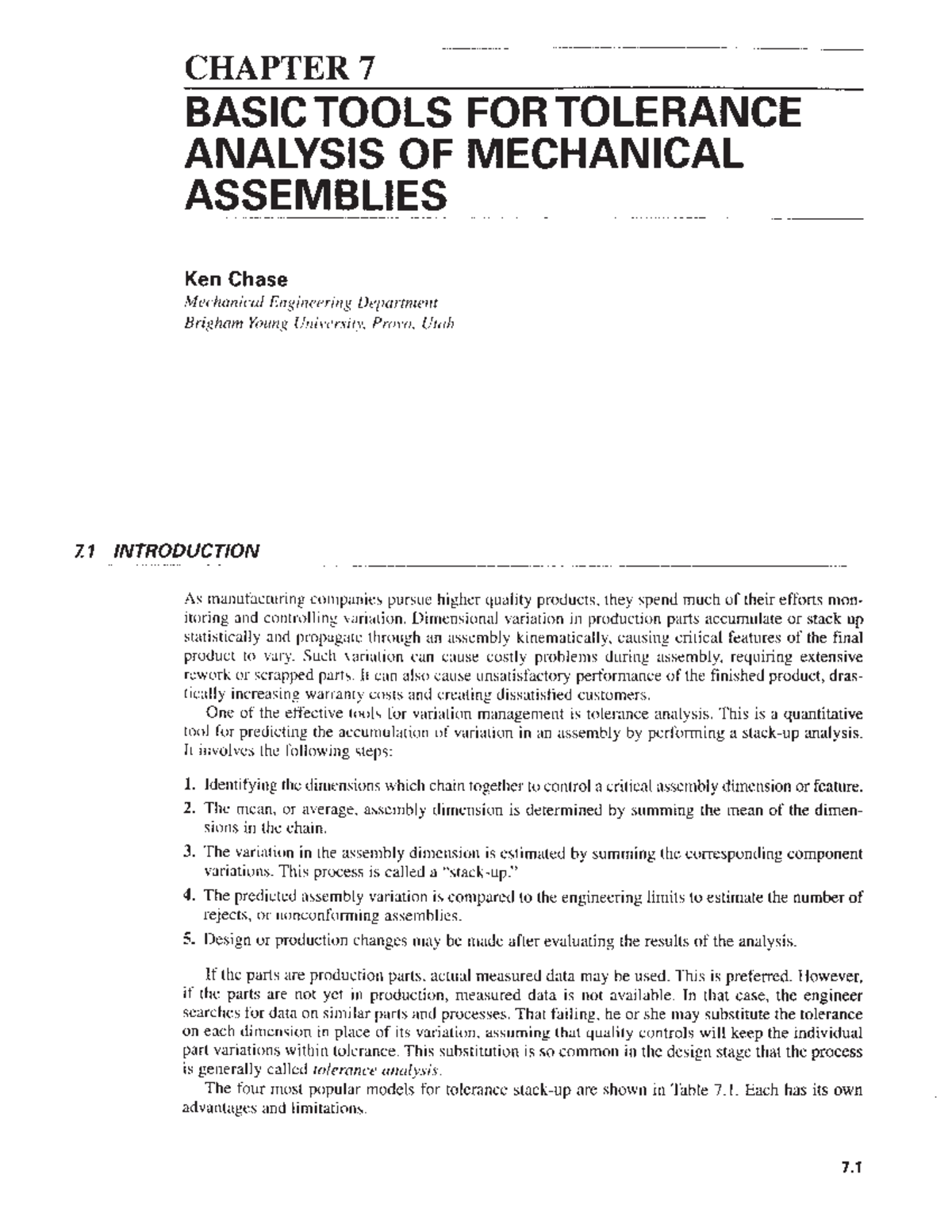 Basic Tools for Tolerance Analysis of Mechanical Assemblies - CHAPTER 7 BASIC TOOLS FOR ...