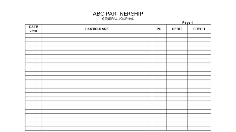 ABC 2020 Partnership General Journal & Financial Statements - Studocu