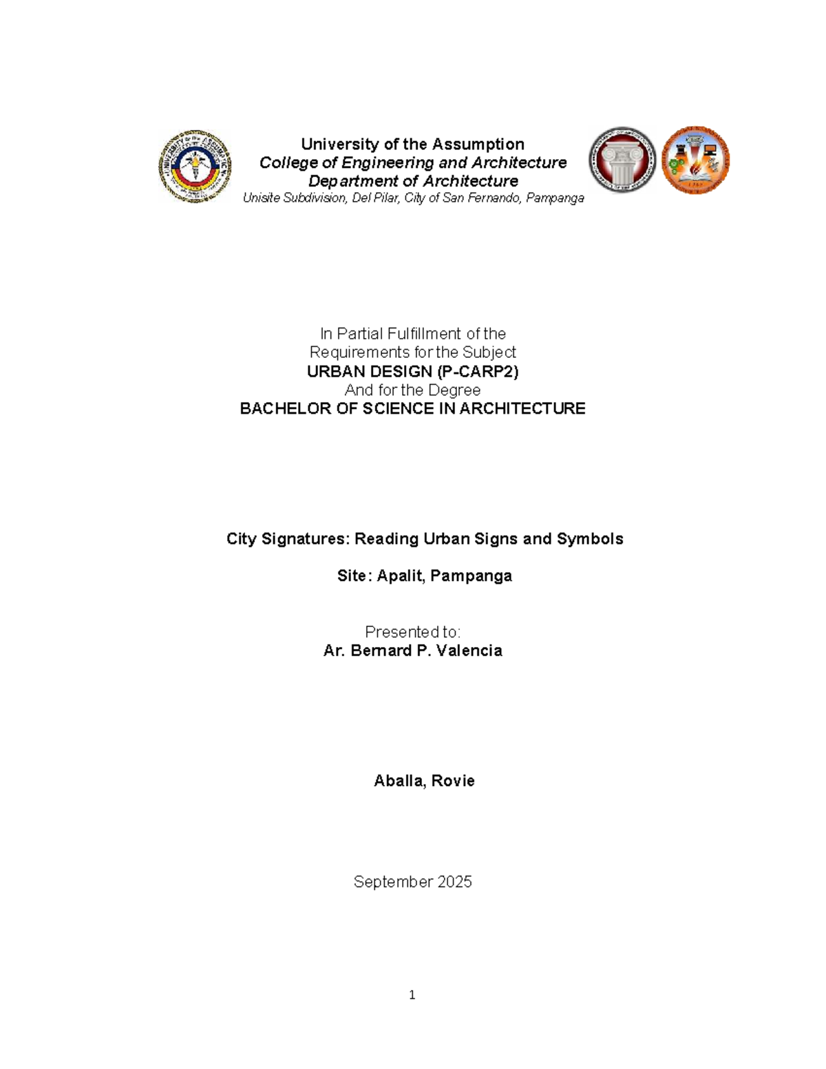 URBAN DESIGN Research on Signs & Symbols in Apalit, Pampanga - URBAN ...