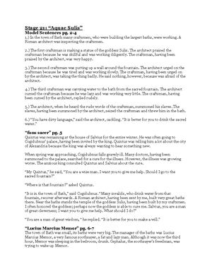 Cambridge Latin Course Stage 20 Translations - Stage 20: “medicus ...
