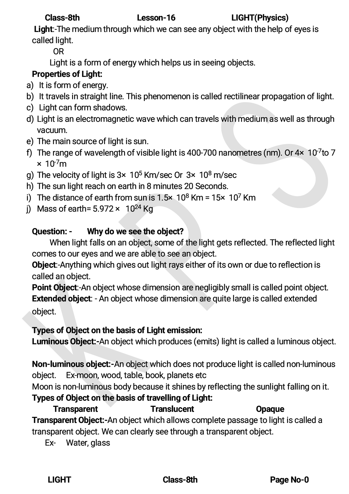 Chap-16 Light: Properties, Reflection, and Human Eye - Studocu