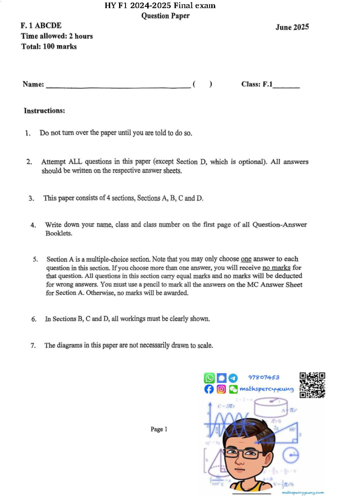 HY F1 Final Exam Question Paper June 2025 - Studocu