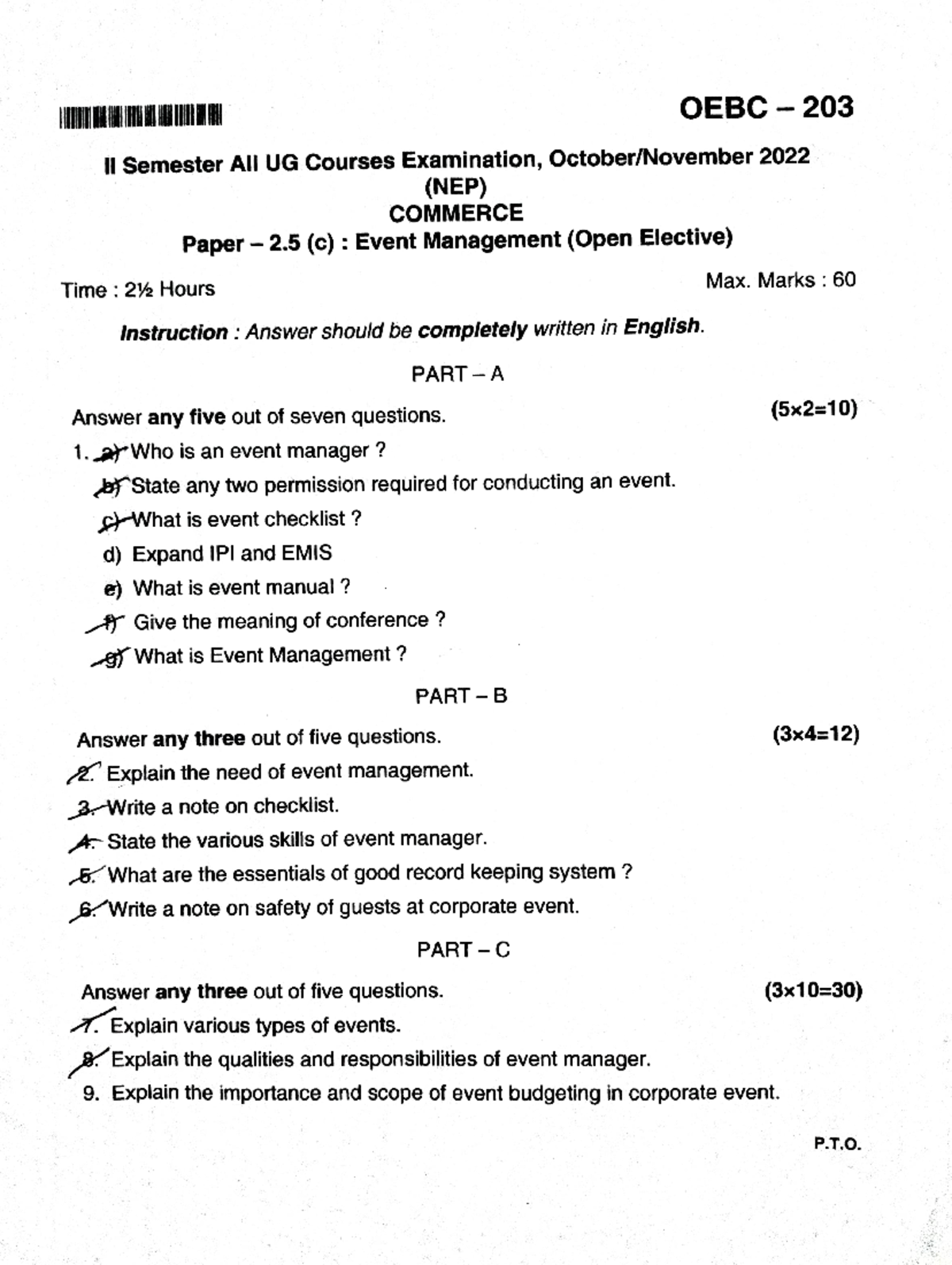 II Sem Question Papers for UG Courses - October/November 2022 (NEP ...