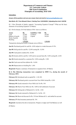 Accounting principles by kieso 13th edition, CH# 3 Solution - CHAPTER 3 Adjusting the Accounts ...